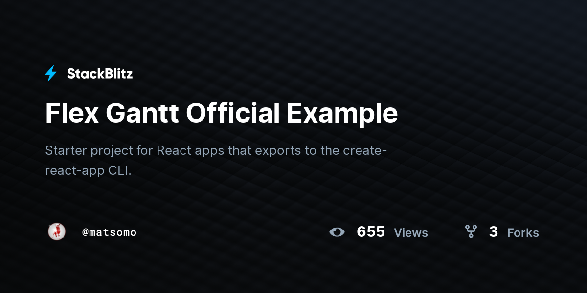 Flex Gantt Official Example - StackBlitz
