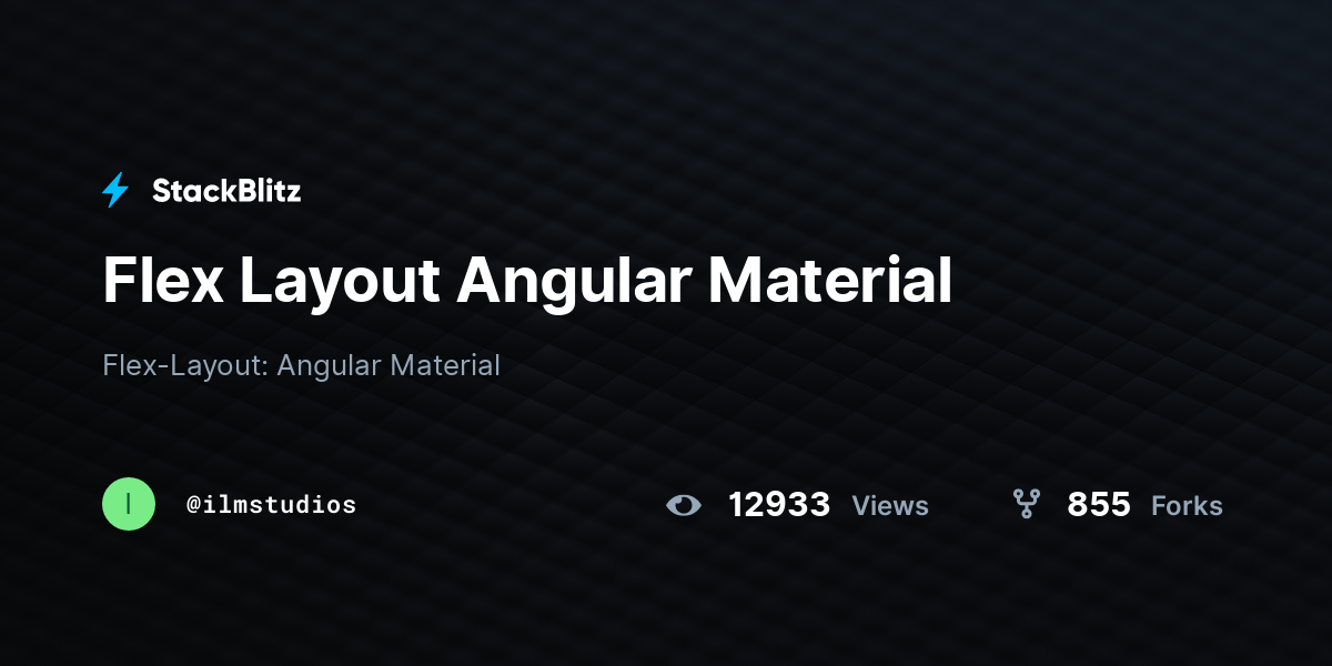 Flex Layout Angular Material - StackBlitz