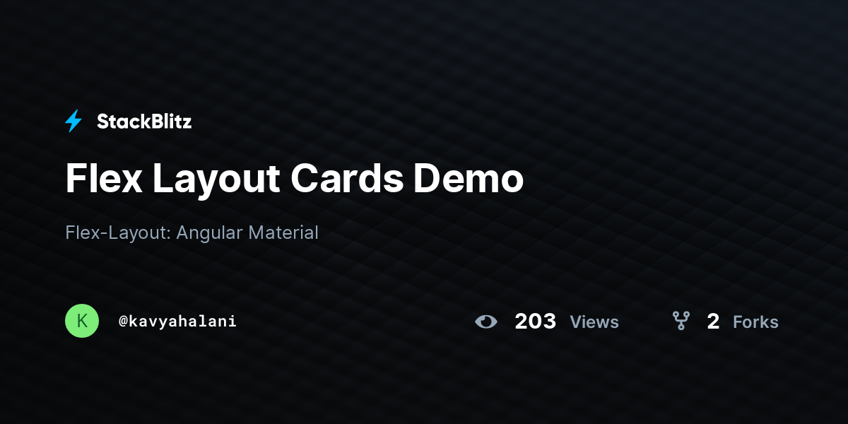Flex Layout Cards Demo - StackBlitz