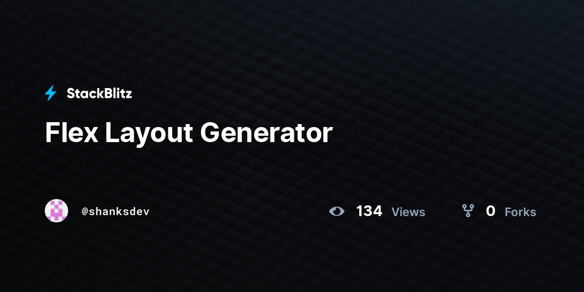 Flex Layout Generator - StackBlitz