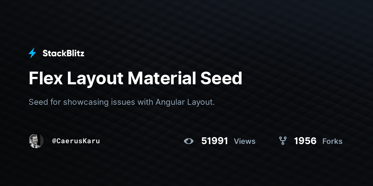 Flex Layout Material Seed - StackBlitz