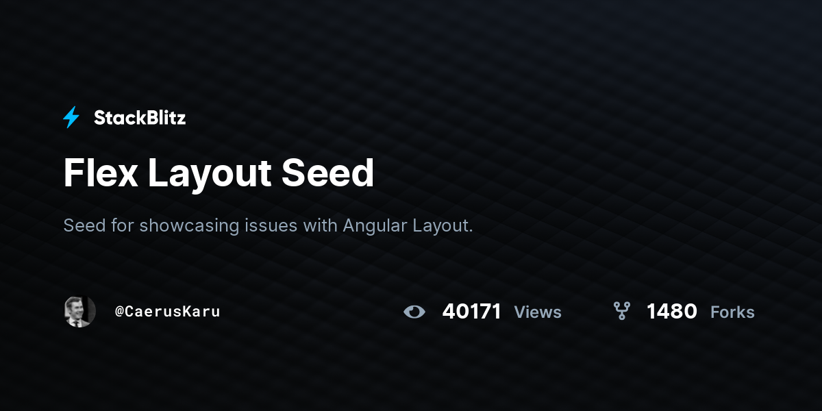 Flex Layout Seed - StackBlitz