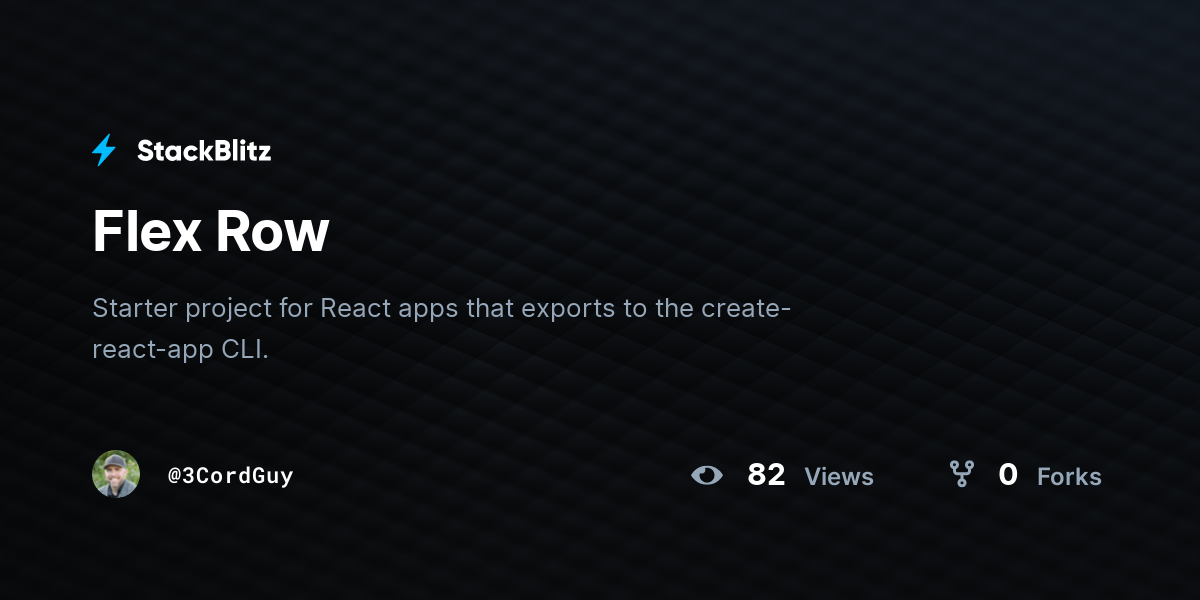 Flex Row - StackBlitz