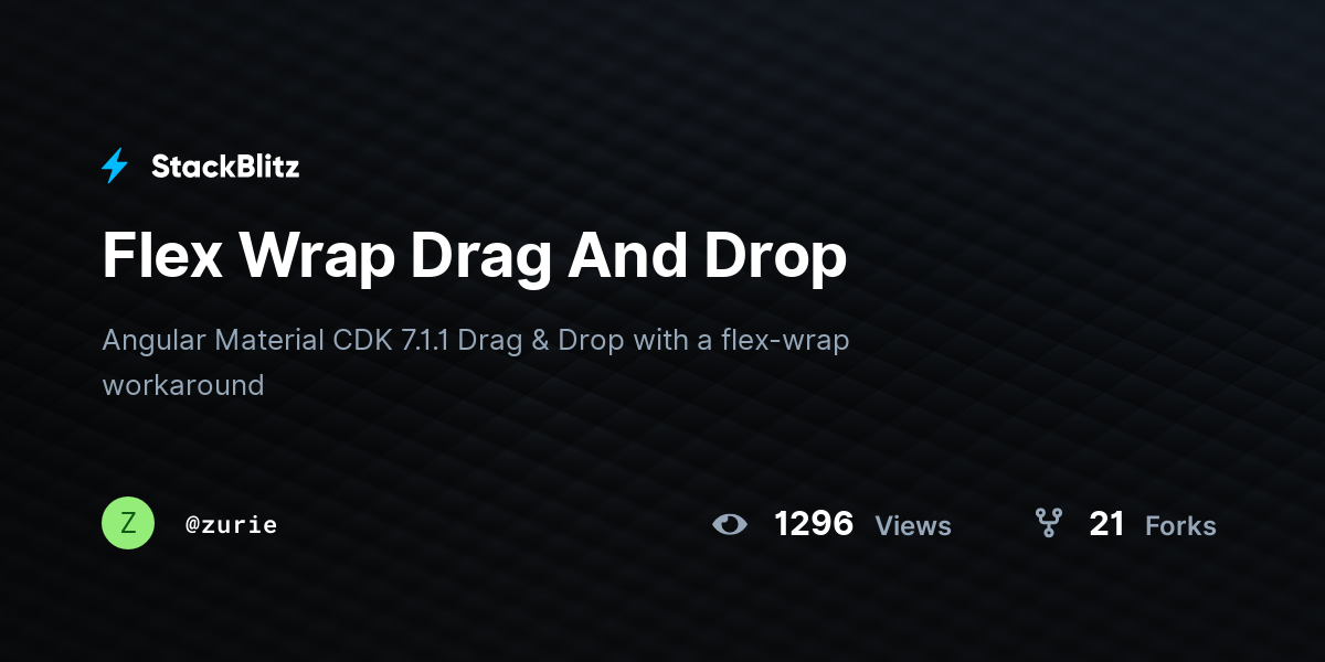 Flex Wrap Drag And Drop - StackBlitz