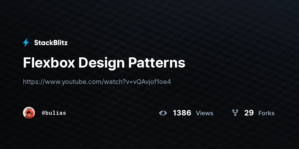 Flexbox Design Patterns - StackBlitz