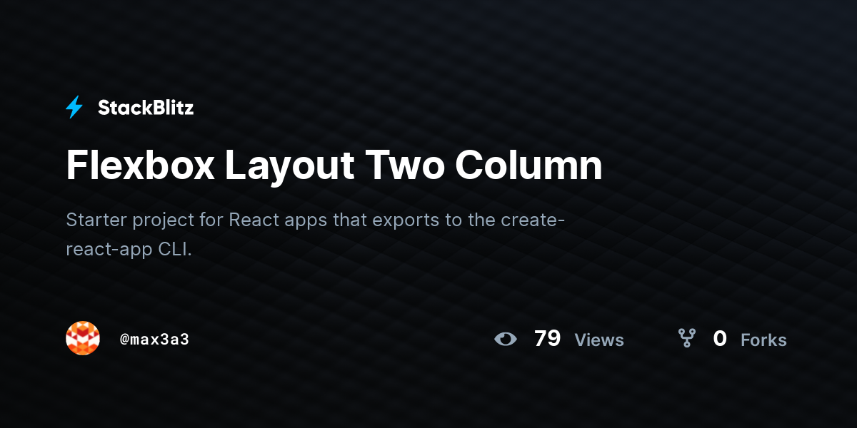 Flexbox Layout Two Column - StackBlitz