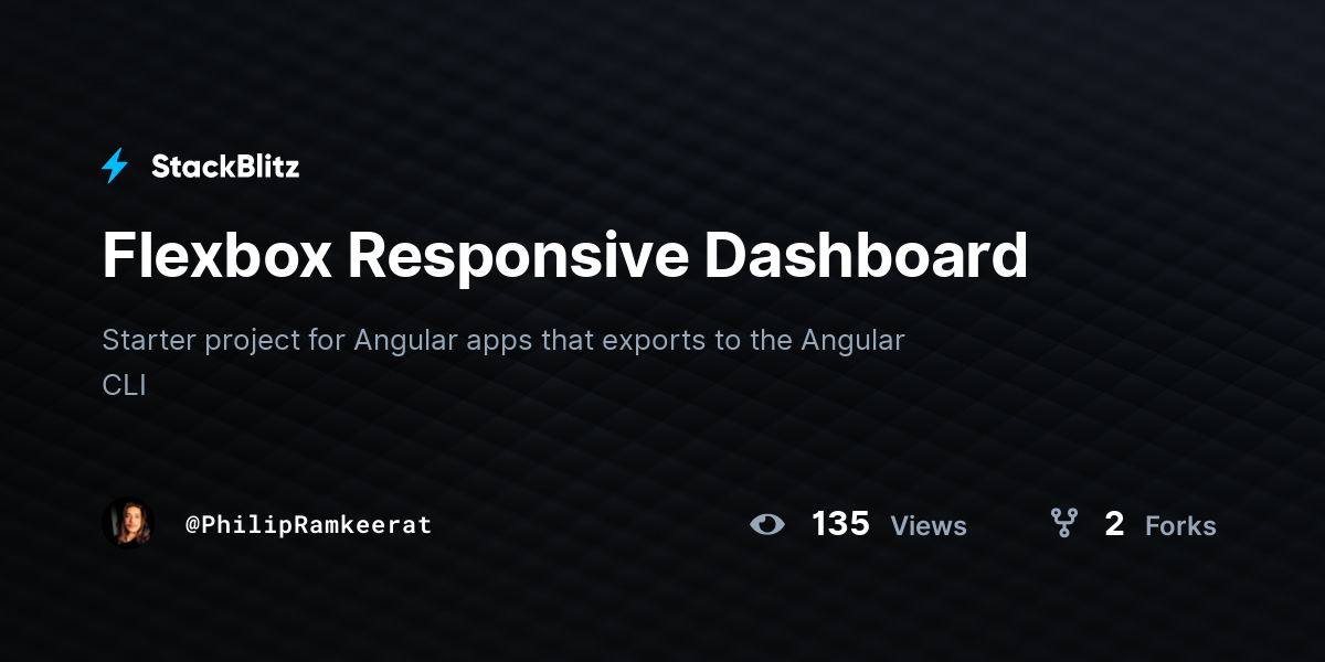 Flexbox Responsive Dashboard - StackBlitz