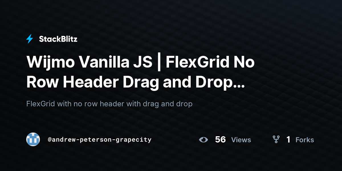 Wijmo Vanilla JS | FlexGrid No Row Header Drag and Drop Knowledge Base - StackBlitz