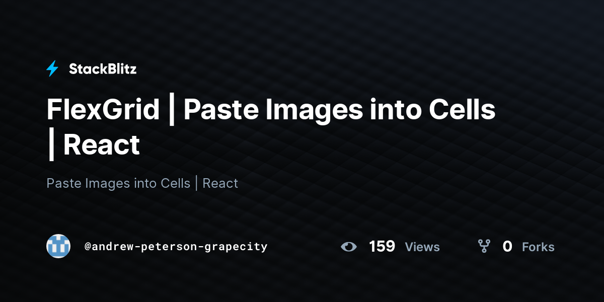 FlexGrid | Paste Images into Cells | React - StackBlitz