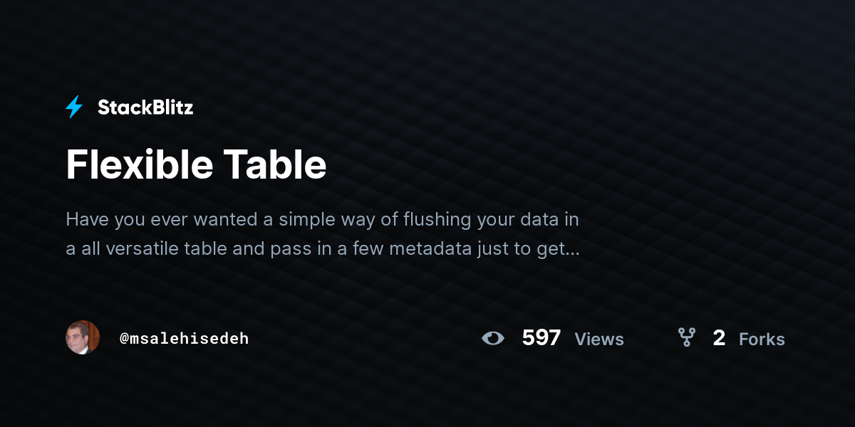 Flexible Table - StackBlitz