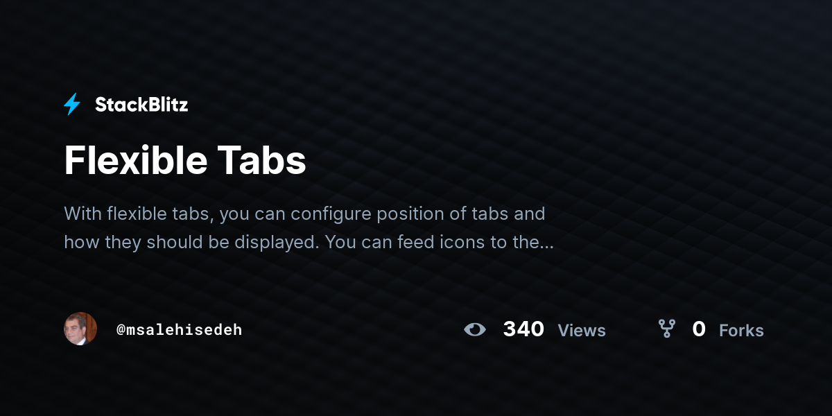 Flexible Tabs - StackBlitz