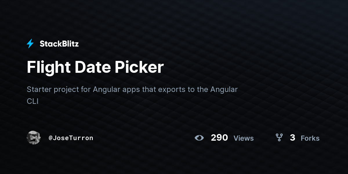 Flight Date Picker - StackBlitz