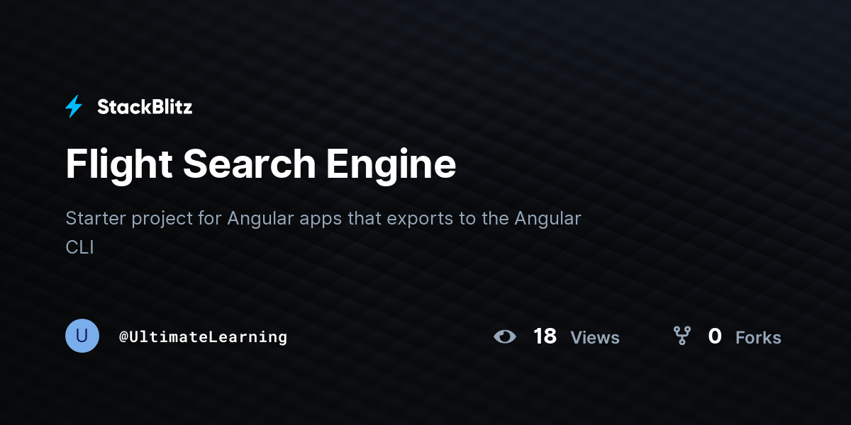 Flight Search Engine - StackBlitz