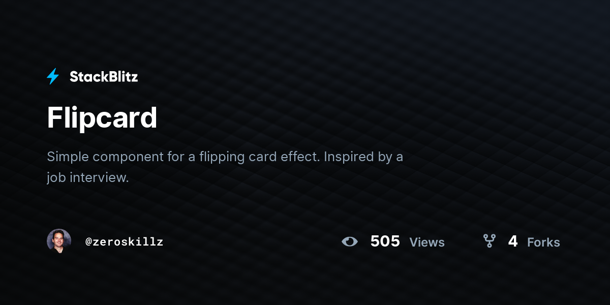 Flipcard - StackBlitz