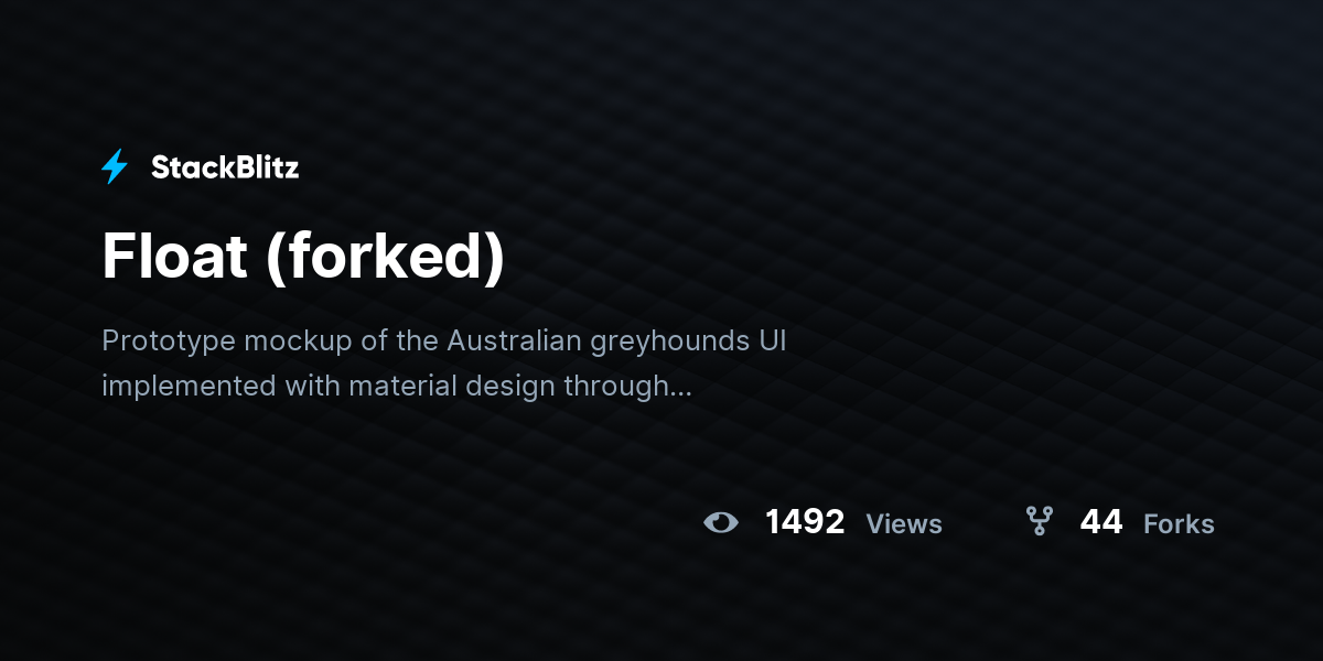 Float (forked) - StackBlitz