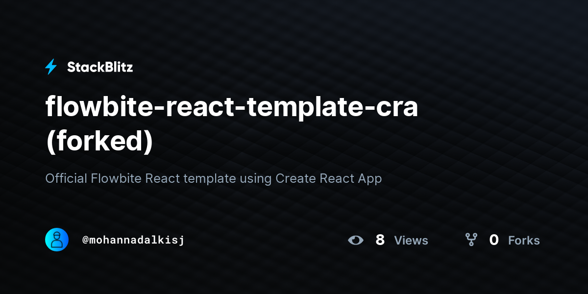 flowbite-react-template-cra (forked) - StackBlitz flowbite-react-template-cra (forked) - StackBlitz
