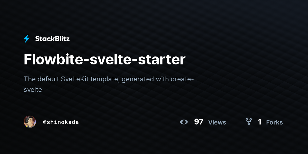 Flowbite-svelte-starter - StackBlitz