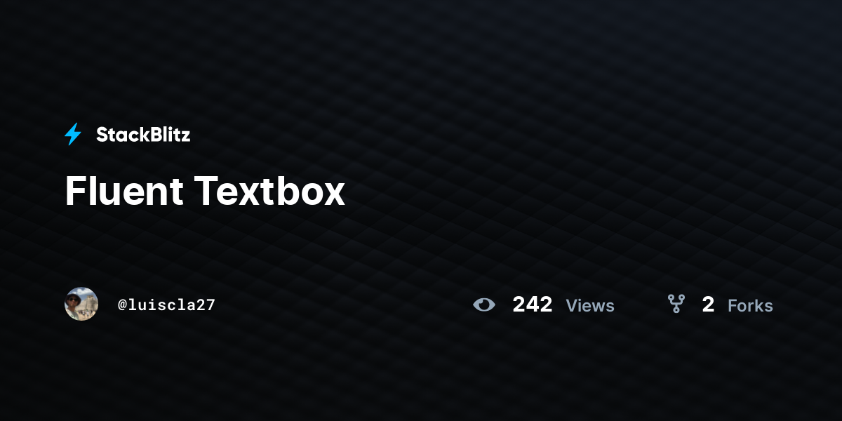 Fluent Textbox - StackBlitz
