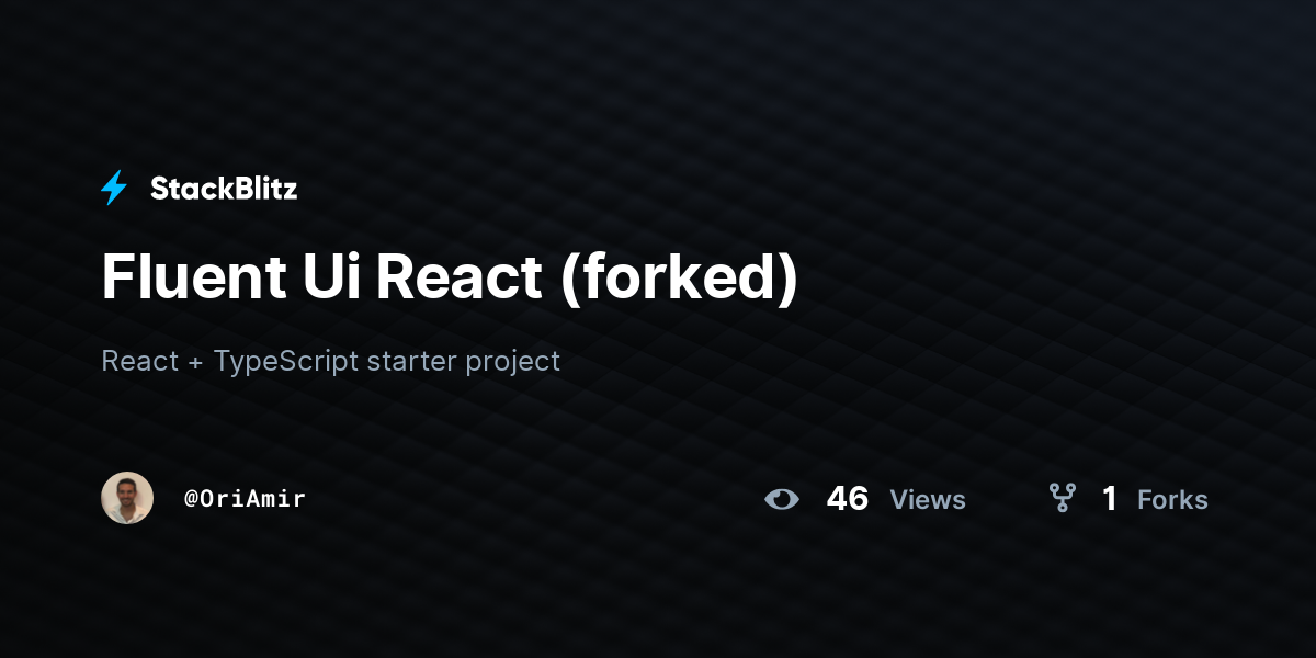 Fluent Ui React (forked) - StackBlitz
