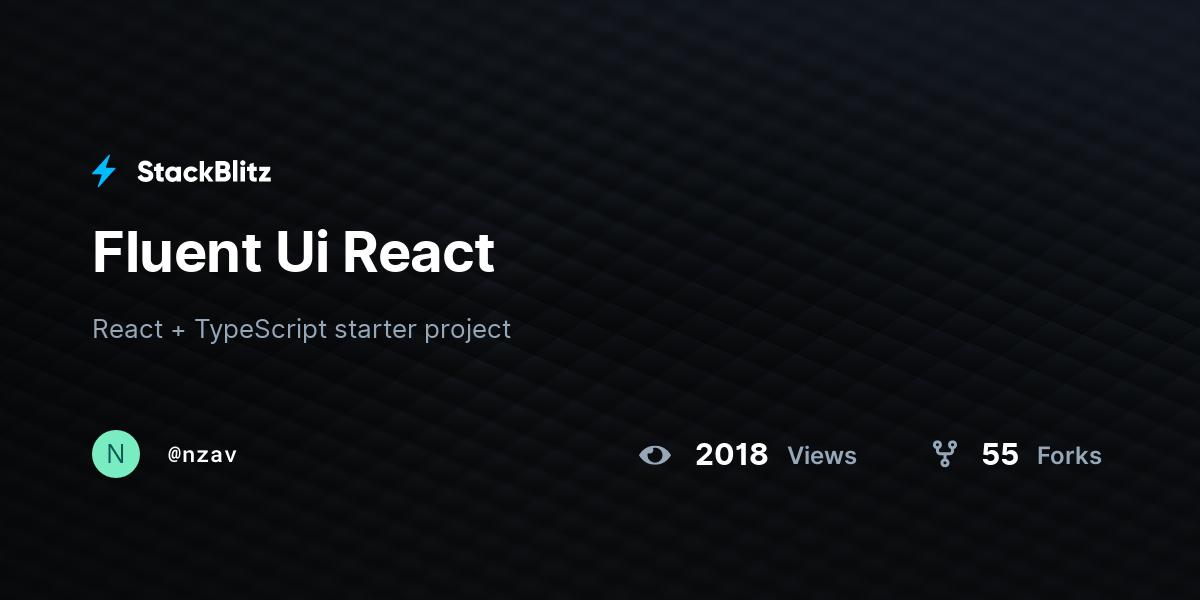 Fluent Ui React Stackblitz