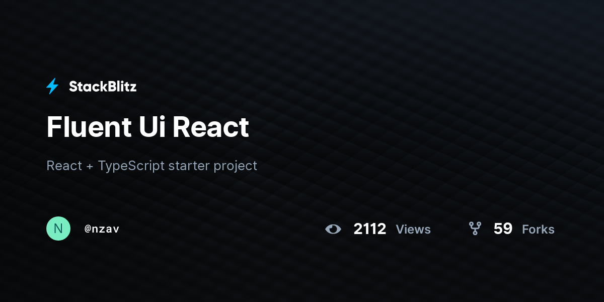 Fluent Ui React - StackBlitz