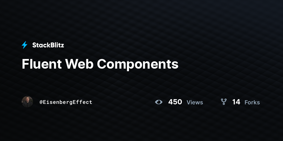 Fluent Web Components - StackBlitz