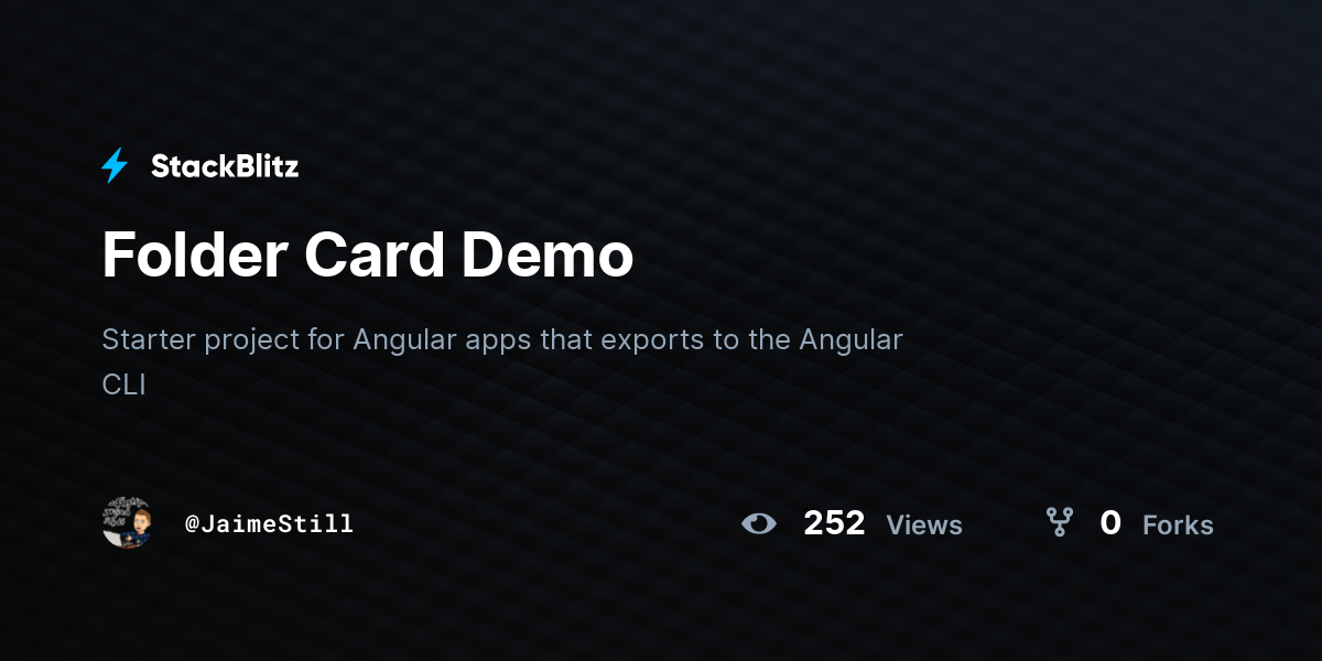 Folder Card Demo - StackBlitz