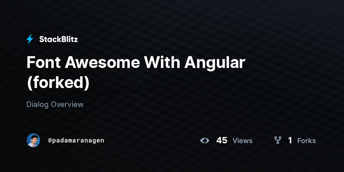 Font Awesome With Angular (forked) - StackBlitz