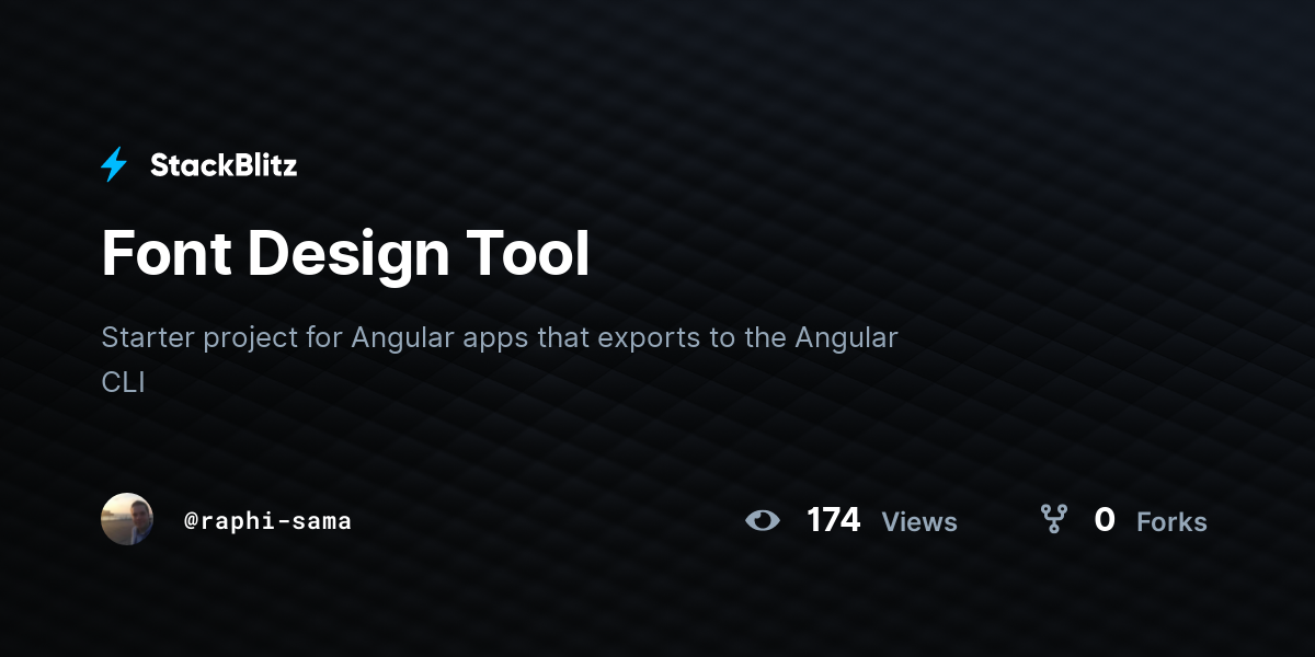 Font Design Tool - StackBlitz