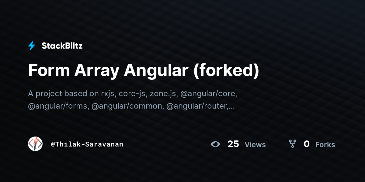 Form Array Angular (forked) - StackBlitz