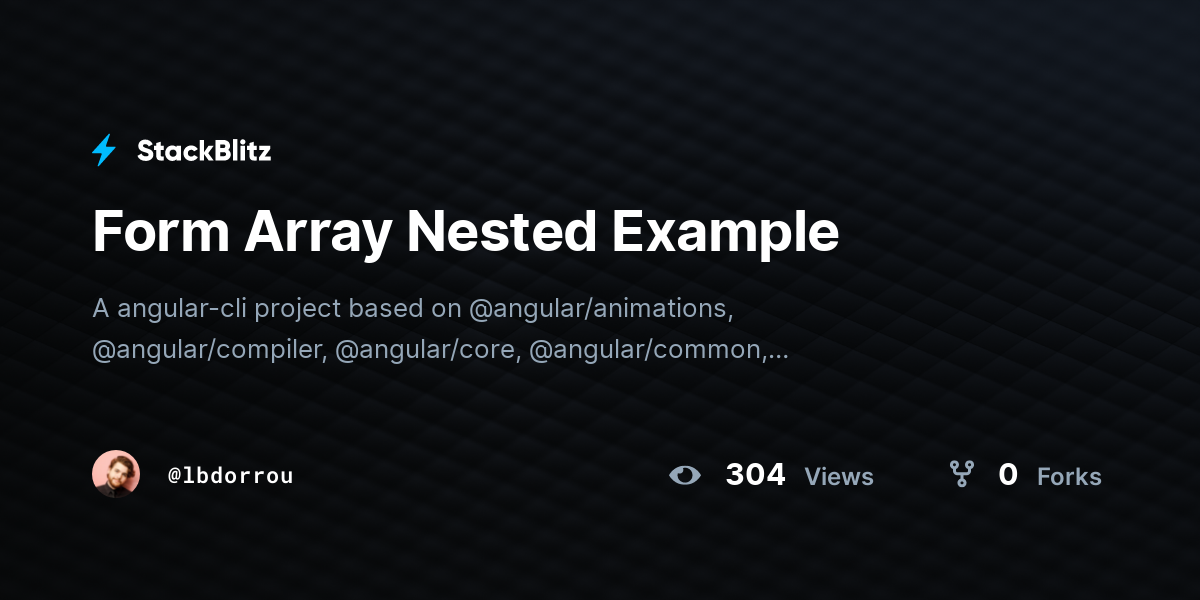 Form Array Nested Example - StackBlitz