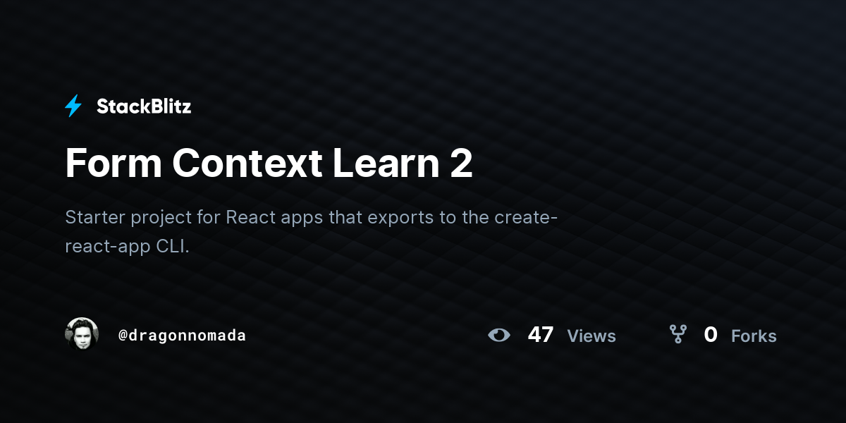 Form Context Learn 2 - StackBlitz