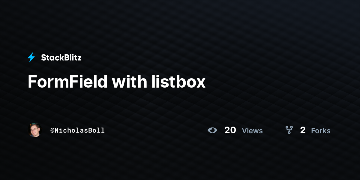 FormField with listbox - StackBlitz FormField with listbox - StackBlitz