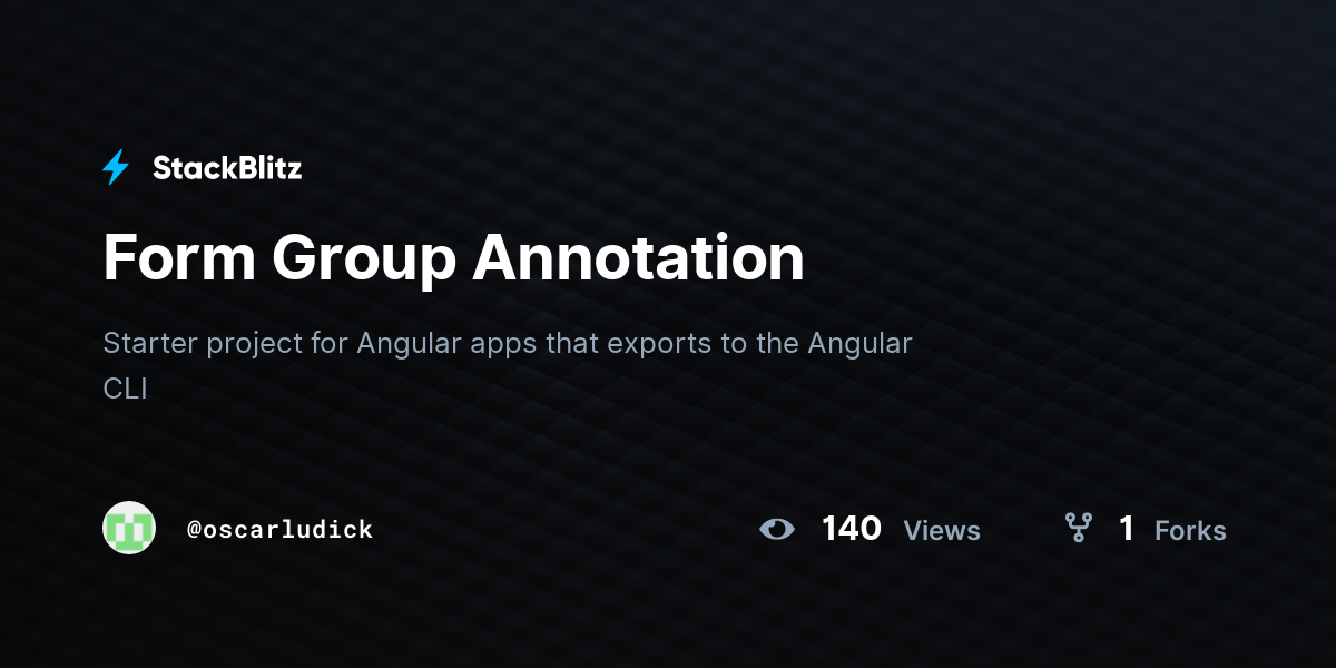 Form Group Annotation - StackBlitz