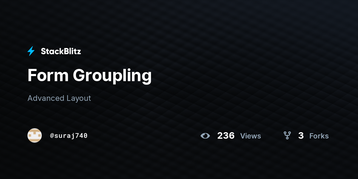 Form Groupling - StackBlitz