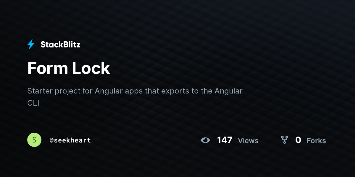 Form Lock - StackBlitz