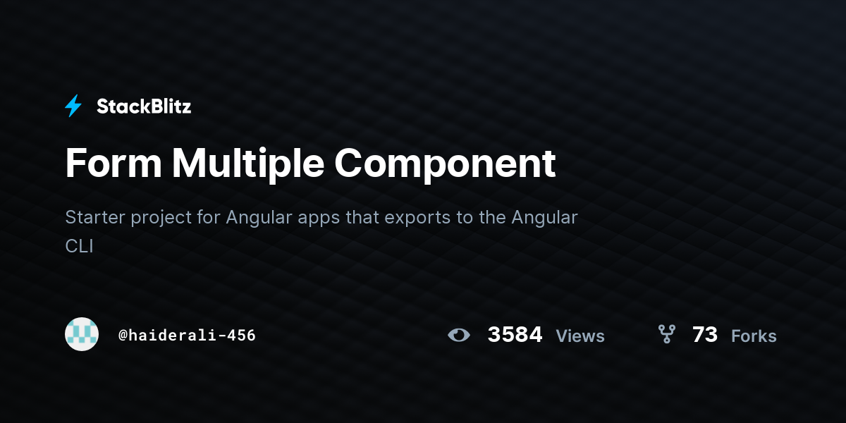 Form Multiple Component - StackBlitz