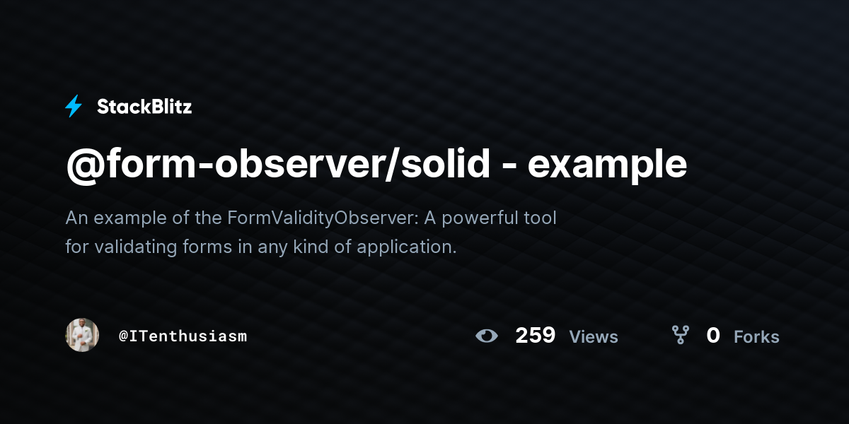 @form-observer/solid - example - StackBlitz