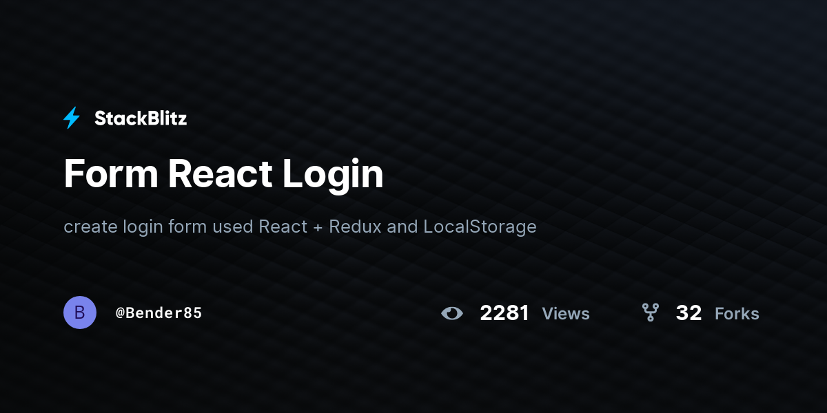 Form React Login - StackBlitz