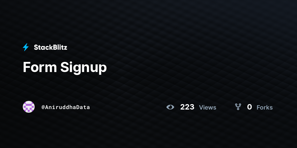 Form Signup - StackBlitz