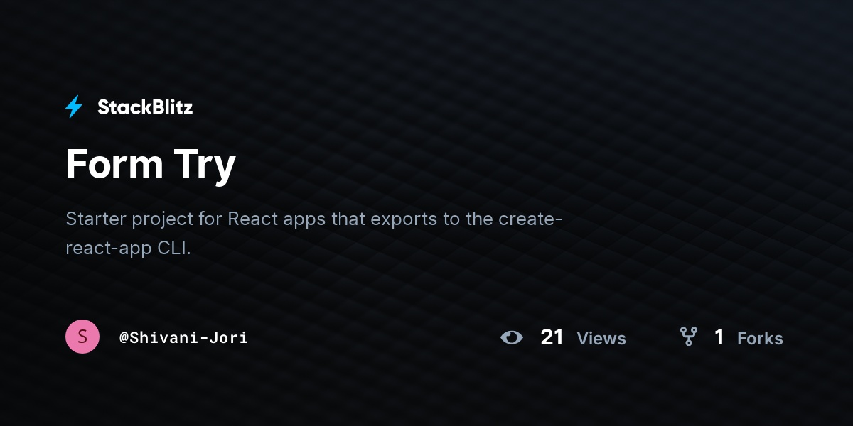 Form Try - StackBlitz