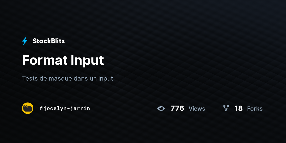 Format Input - StackBlitz