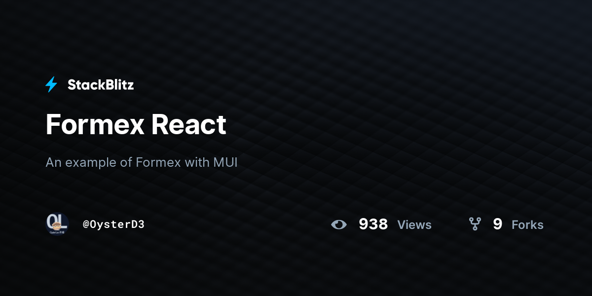 Formex React - StackBlitz