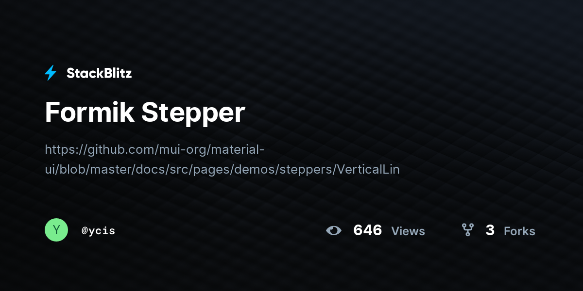 Formik Stepper - StackBlitz