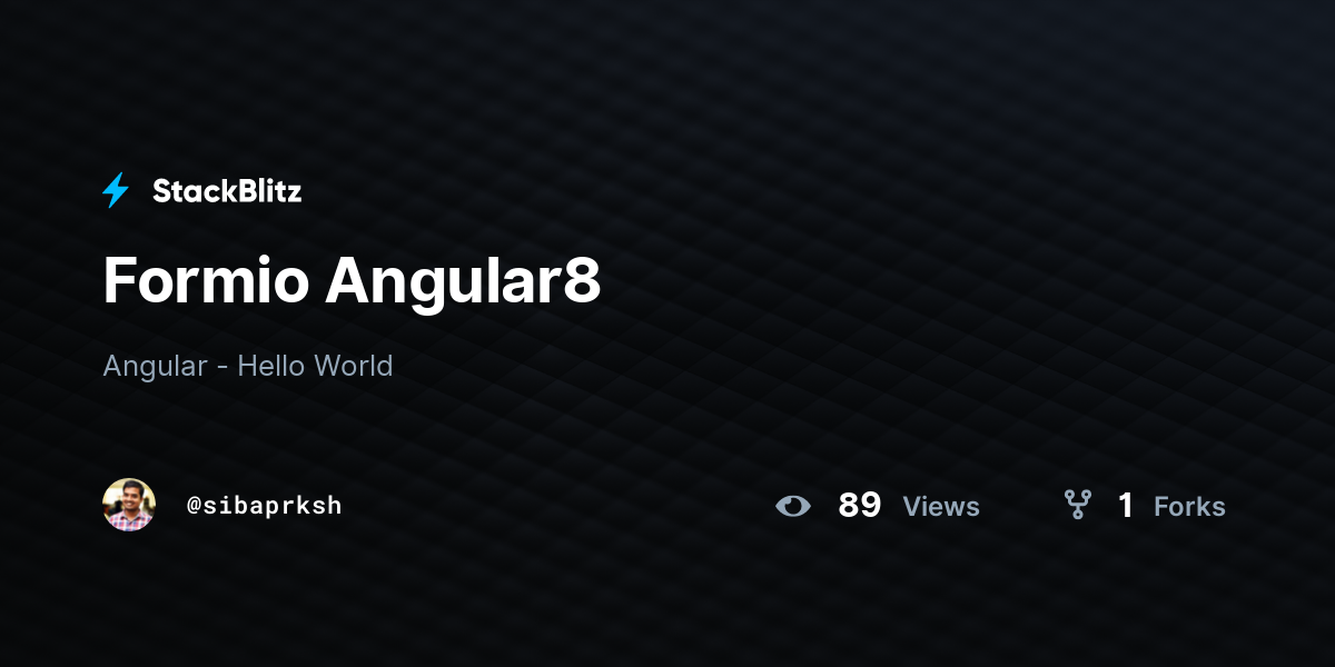 Formio Angular8 - StackBlitz Formio Angular8 - StackBlitz