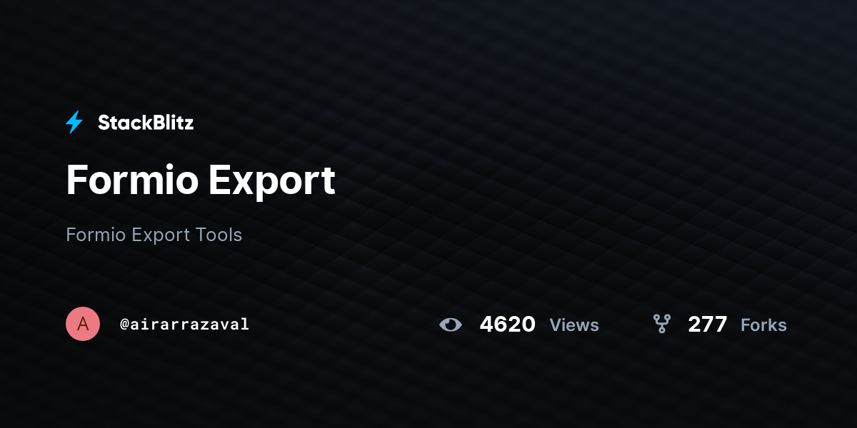 Formio Export - StackBlitz