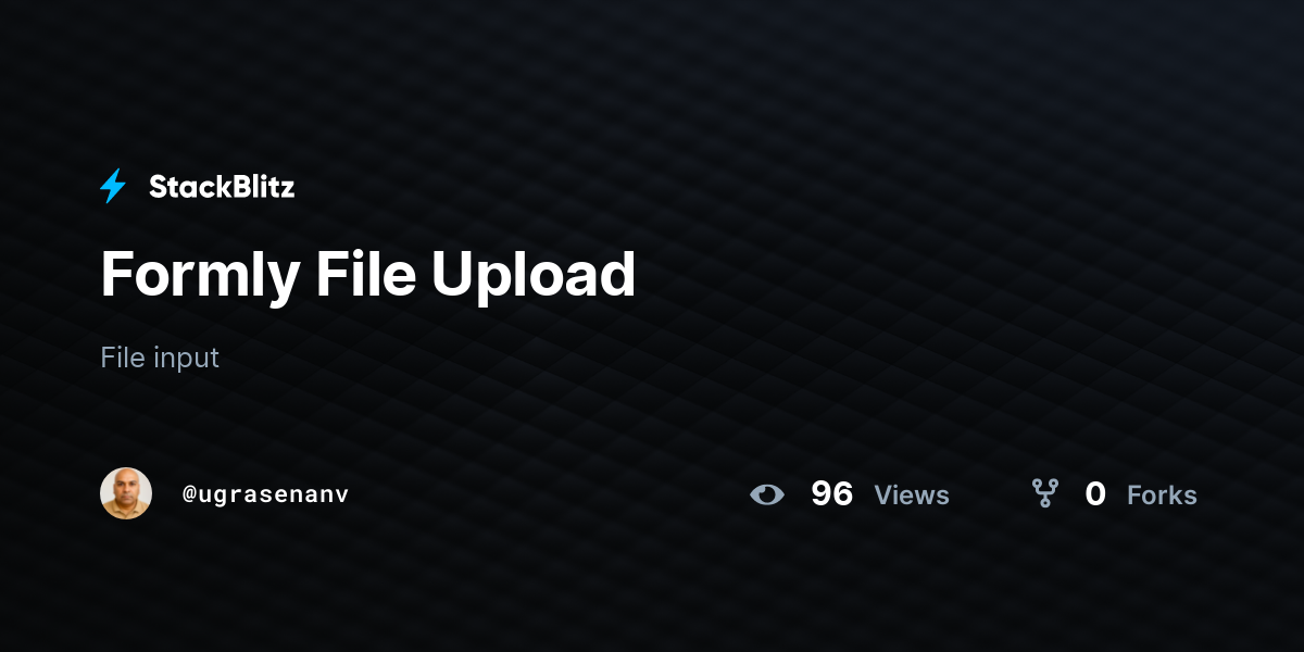 Formly File Upload - StackBlitz