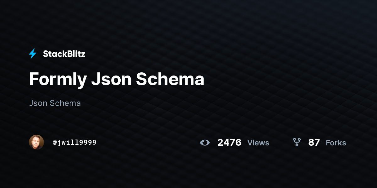 Formly Json Schema - StackBlitz