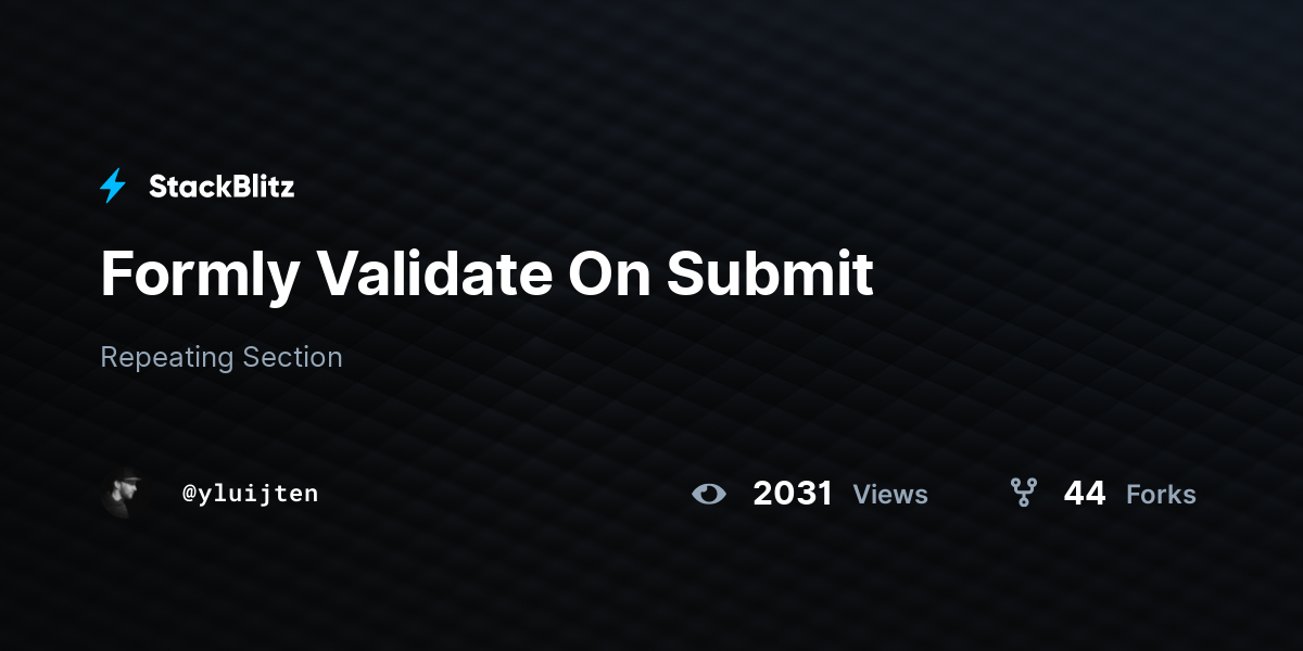 Formly Validate On Submit - StackBlitz