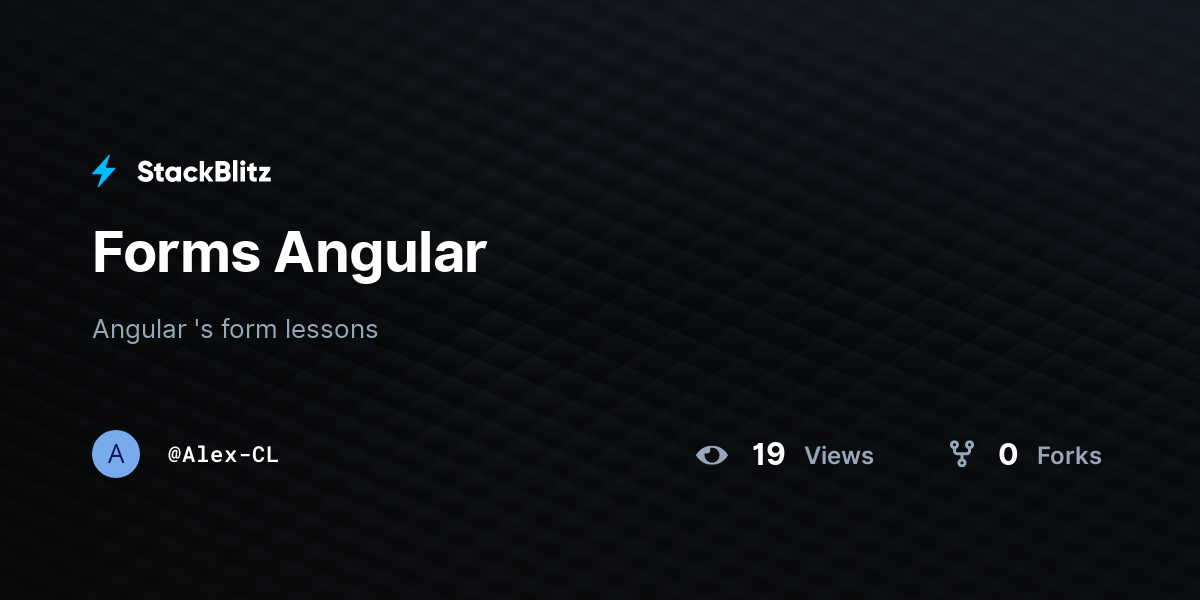 Forms Angular - StackBlitz